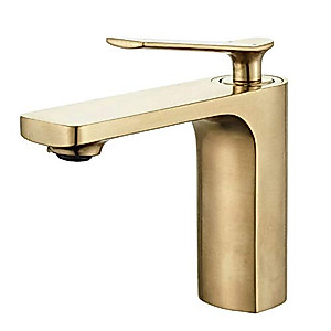 Modern Single Handle Bathroom Basin Faucet Laundry Vanity Sink Faucet Brushed Nickel Gold Finish Lavatory Faucet