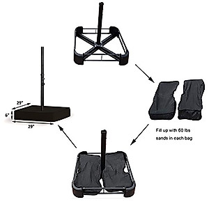 PATIO TREE 15 Ft Outdoor Umbrella Double-Sided Market Patio Umbrella with Crank, 100% Polyester, Base Included (Beige)