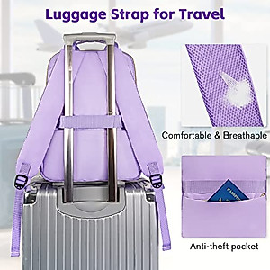 Carrying Case with Oculus Quest 2, Meta Quest VR Case for VR Headset with Elite Strap, Touch Controllers Accessories, Large Laptop Backpack for Women as Gift to Travel Outdoor and Home Storage, Purple