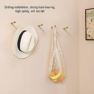 Coat Hook 8 Pack Gold Towel Hook Retro Brushed Brass Wall Robe Hangers with Screws for Bathroom, Bedroom and Kitchen Hanging Coat, Hat, Scarf, Robe & Bag ( Color : B )