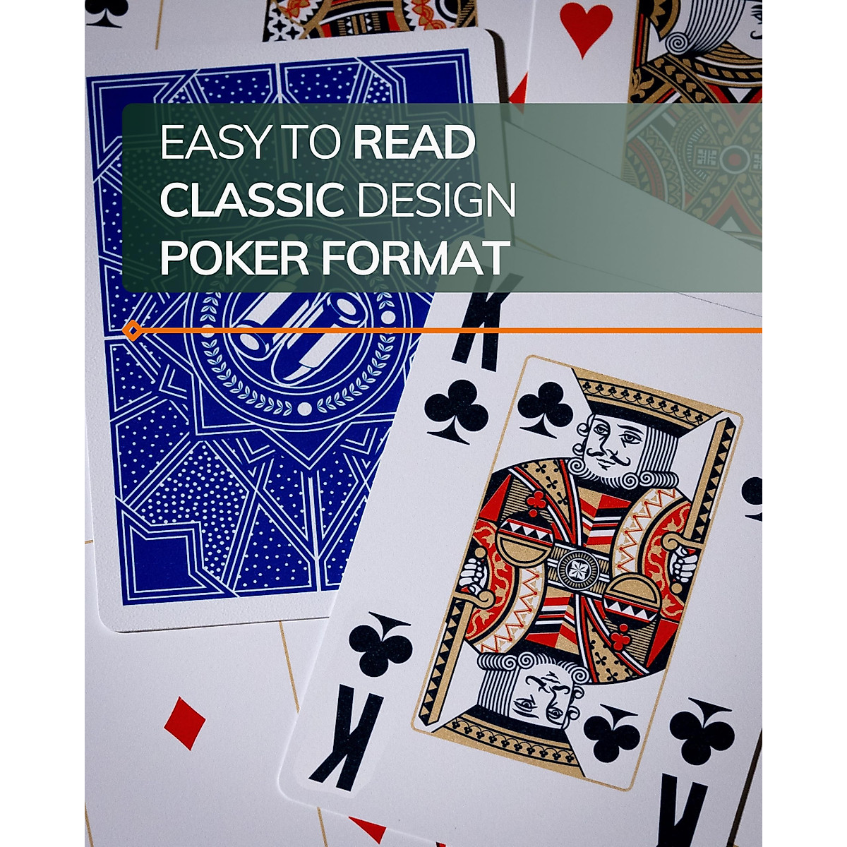 Bullets Playing Cards, Two Decks of Paulie-Design Poker Cards, Waterproof Plastic, Jumbo Index & Four Pips, Including Cut-Card, Professional Playing Cards for Texas Holdem Poker