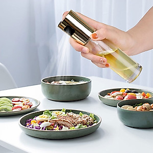 Oil Sprayer for Cooking, Glass Olive Oil Sprayer Mister, Olive Oil Spritzer, Prevenrt Slipping Olive Oil Spray Bottle for Kitchen, Air Fryer, Salad, Baking, Grilling, Rose Gold