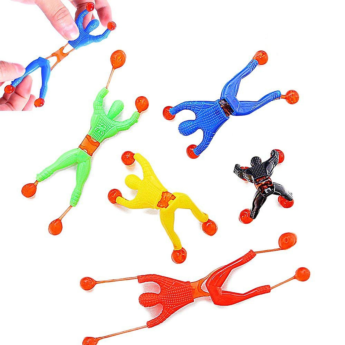 JOHOUSE Sticky Man, 24PCS Sticky Wall Climber Rolling Men Stocking Stuffers, Window Crawlers Party Favors for Kids Classroom Prize, Toys for Sensory Kids