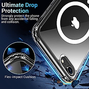 jaroco Magnetic Case for iPhone SE Case 2022/2020, SE 3rd/2nd Gen, iPhone 8/7 Case, [Compatible with Magsafe] [Anti-Yellowing] [Glass Screen Protector] SE Phone Case 2023 Release - Clear