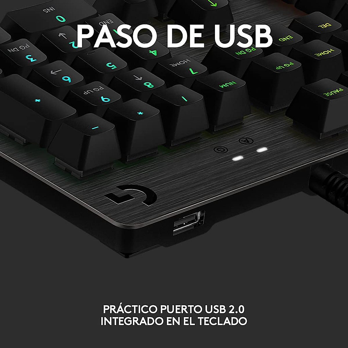 Logitech G513 Lightsync RGB Mechanical Gaming Keyboard - Cable Connectivity - USB 2.0 Type A Interface - English - Windows - Mechanical Keyswitch - Carbon (Renewed)