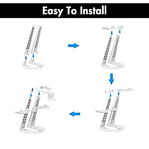 AMVR VR Stand for Quest 2, VR Headset and Touch Controllers Display Holder for Quest 2, PSVR 2, Quest, Rift, Rift S or Valve Index (White, Just VR Stand)