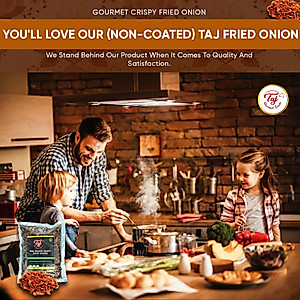 TAJ Crispy Fried Onion 100% Natural | Great for Seasoning Garnishing on Sushi, Green Bean Casseroles, etc. (Non-Coated, 908g (2lbs))