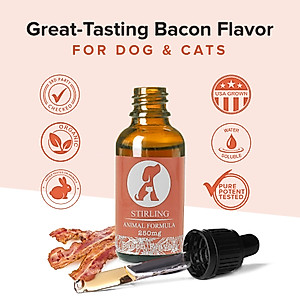 Stirling Powerful Hemp Oil for Dogs and Cats - Helps Relieve Pain and Sore Muscles - Reduces Dog and Cat Separation Anxiety - Calming - Relief - No Drowsiness - 250mg
