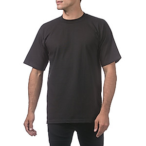 Pro Club Men's Heavyweight Cotton Short Sleeve Crew Neck T-Shirt, Black, XL-Tall