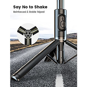 Selfie Stick with Curved Fill Light, Portable & Stable Phone Tripod Stand with Wireless Remote for iPhone/Samsung/Google/One Plus/Sony etc.