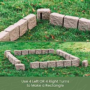 Beuta Greystone Right Turn Block – Landscape Edging for Lawn & Garden, Easy No Dig Installation and Connects to Other Beuta Blocks, Heavy Duty Composite Resin Flex Wall Stone - 1 pc.
