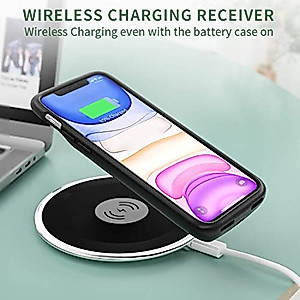 NEWDERY Battery Case for iPhone 11 Qi Wireless Charging Compatible, 5000mAh Extended Rechargeable Portable Charger Case for iPhone 11 (6.1 inches)