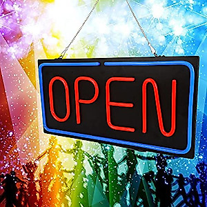 Open Neon Sign,LED Neon Decorative Lights,24x12 Inches Neon Signs for Business, Powered by USB with Power Adapter, Electronic Billboard Ad Board for Walls Store Window Bars Retail Salon Shop