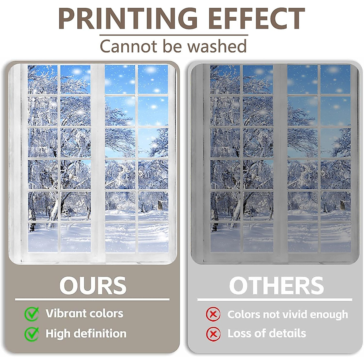 CRTPOD 15x10ft Winter Window Backdrop for Photoshoot Snow Forest Wonderland Background for Photography Holiday Christmas New Year Family Party Banner Wall Kids Portrait Studio Props