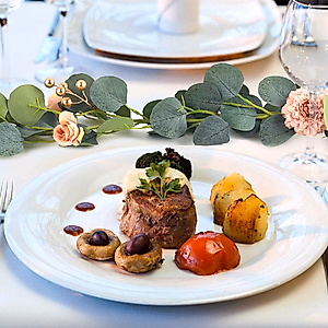 BigOtters 6Ft Artificial Flower Vine, Fake Silk Eucalyptus Garland Leaves Vine Artificial Berry Vine Hanging Vine Flowers Garland for Outdoor Wedding Backdrop Wall Decor Party Arch Garden Home Favor