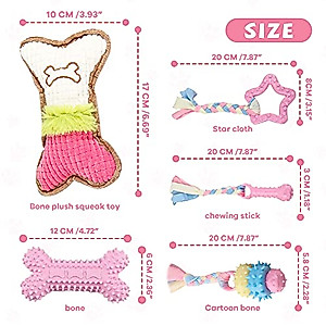UETZLTB Puppy Chew Toys for Teething Small Dogs 5 Pack Puppy Toys Small Dog Chew Toys for Puppies Interactive Rubber Puppy Dog Teething Toys for Teeth Cleaning Funny Cute Soft Plush Squeaky Dog Toy