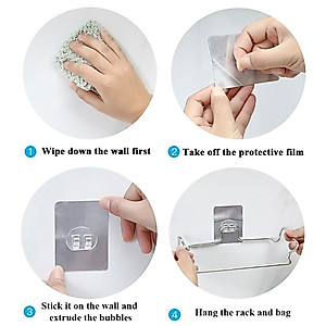 Trash Bag Holder for Cabinet Doors & Cupboards, Stainless Steel Garbage Bag Holder with Adhesive Base Sticker, Portable Kitchen Trash Can for Under Sink Trash Bag Holder, Under Counter Trash Can