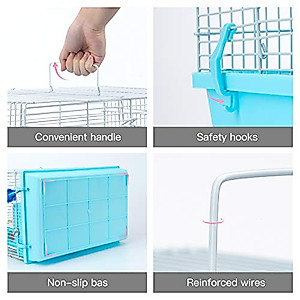 ROBUD Large Hamster Cage Gerbil Haven Habitat Small Animal Cage (Blue)