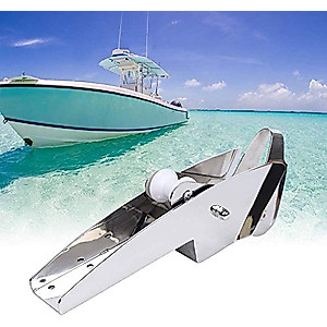 ISURE MARINE AISI 316 Stainless Steel Hinged Self-Launching Bow Anchor Roller with pivoting Dual-Roller 16.5'' for Marine Yacht Docking Accessories