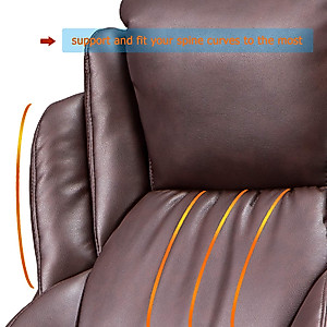 XIZZI Office Chair,Computer Chair, Adjustable Swivel Desk Chair,High Back Office Chair with Wheels and Arms (Brown)