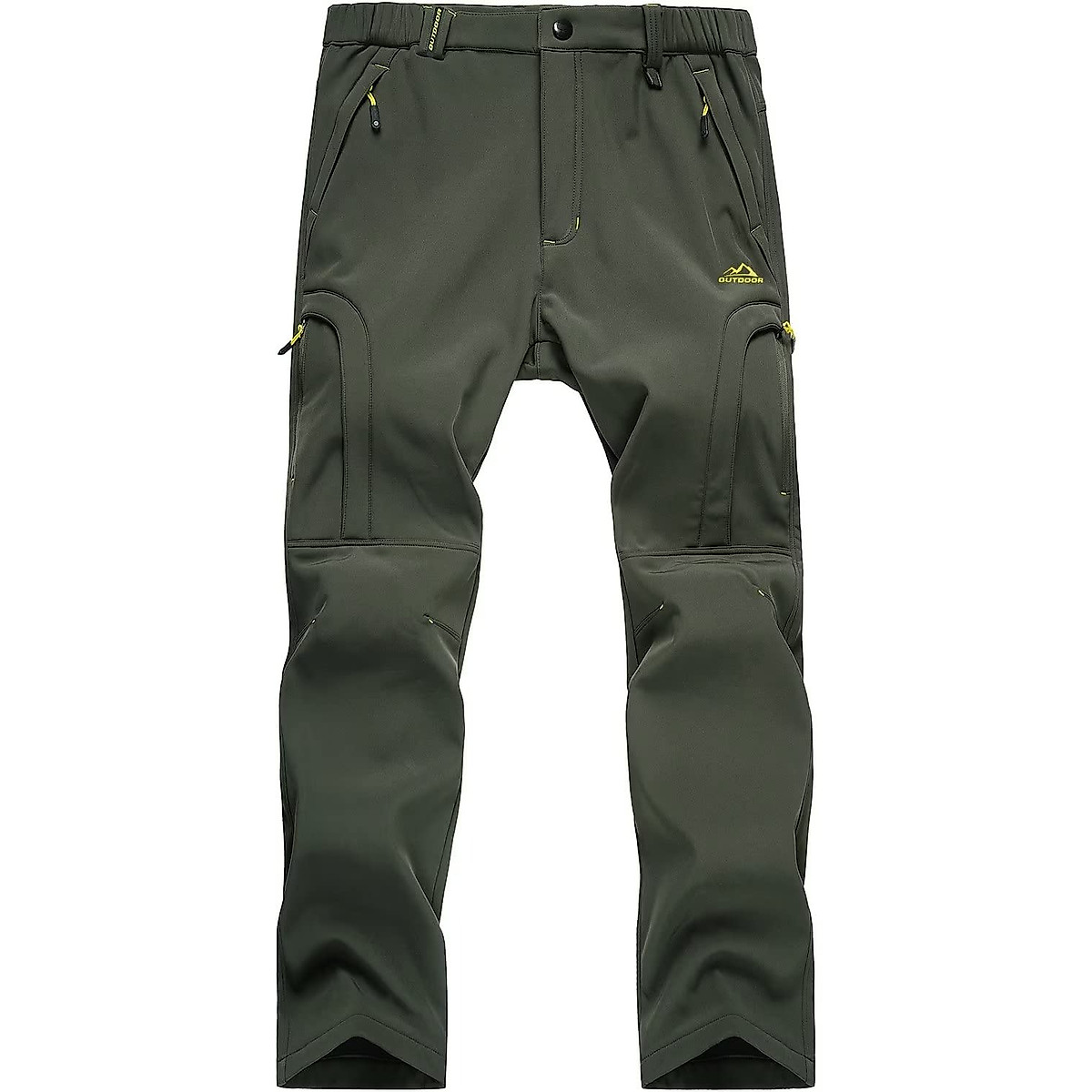MAGCOMSEN Hiking Pants Mens Winter Pants Thick Pants Camping Pants Fleece Lined Pants Snow Pants Men Green