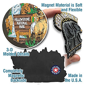 Great Smoky Mountains National Park Entrance Sign Magnet by Classic Magnets, 4.1" x 2.5", Collectible Souvenirs Made in The USA