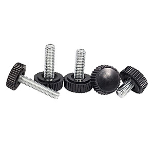 M5x8mm Male Thread Thumb Screw Knobs,Grip Thumb Screw,Threaded Knurled Knobs Grip,Round Head Clamping Knobs (20 Pcs Black）