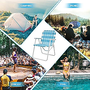 #WEJOY 2 Pack Folding Webbed Lawn Beach Chair,Heavy Duty Portable Chairs for Outside with Hard Arm,Carry Strap for Outdoor Camping Garden Concert Festival Sand Picnic BBQ