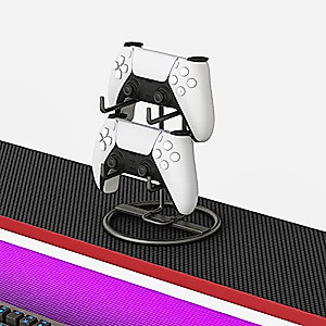 HOOBRO L Shaped Gaming Desk with LED Music Rhythm Lights and Charging Station, Computer Corner Desk with Cup Holder, Headset Hooks, Home Office Desk with Large Monitor Stand, Black BB130UDDN01