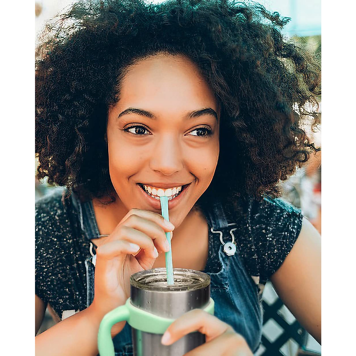 Fking Tumbler Handle for Yeti 30 oz Rambler Cup, Reaplacment Holder Grip for Rtic Mug, Sic, Ozark Trail and more Tumbler Mugs, BPA FREE (Aqua)