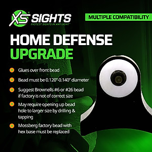 XS Sights Big Dot Shotgun Bead, Tritium Sights, High-Visibility in Low-Light Conditions, Fast Target Acquisition, Fits Mossberg Plain Barrel, Mossberg 500/590, Tritium White Dot