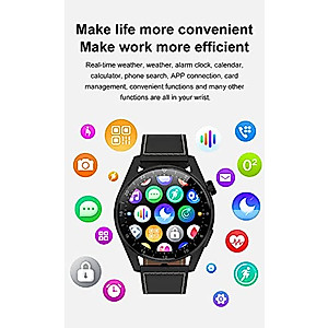 NW HANDA HK3 Pro Smart Watch for Men Women, Fitness Tracker Smartwatch with Heart Rate Blood Pressure Sleep Monitor Pedometer Bluetooth Call IP68 Waterproof Activity Tracker (Black+Brown)