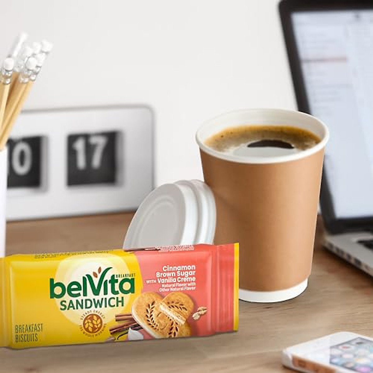 belVita Breakfast Sandwich Cinnamon Brown Sugar with Vanilla Creme Breakfast Biscuits, 30 Total Packs, 6 Boxes (2 Sandwiches Per Pack)