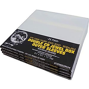 (100) CD Resealable Outer Sleeves - Oversize - Fits Chubby 24mm CD Jewel Boxes - Super Clear, Archival Quality, Premium 2 mil Thick #CDSB02RS24