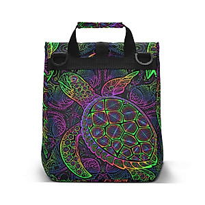 panksolu Mandala Psychedelic Sea Turtle Lunch Bags for Women Insulated Leakproof Lunch Box Reusable Cooler Tote Bag with Adjustable Shoulder Strap for Work School Picnic