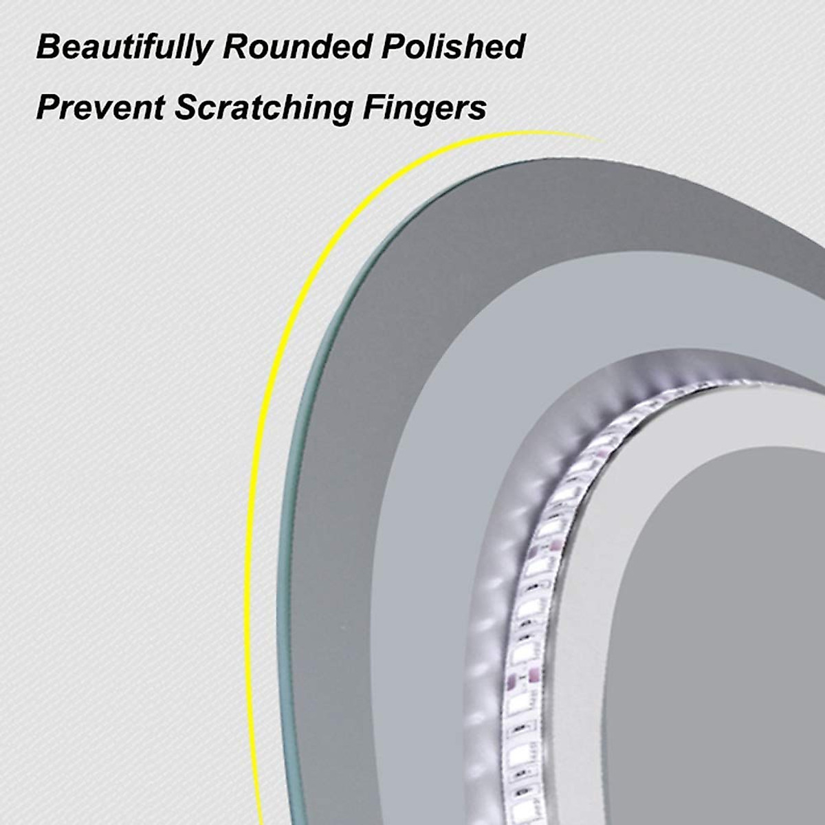 Bathroom Mirror Mirror,Illuminated LED Backlit, Wall Mounted Vanity Lighted Mirror, Bedroom/Living