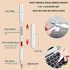 Cleaner Kit for Airpods Cleaning kit for Airpod Phone Cleaner Pen with Brush for Bluetooth Earbuds Keyboard Cellphones Wireless Earphones Laptop Camera 08E