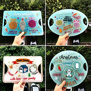 Xidmold Christmas Resin Oval Silicone Mold for Epoxy, Tea, Cookie, Snack Food Tray - Xmas Decorations