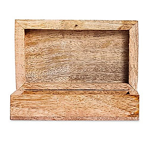 SUNDERSHALA Wooden Jewellery Box Hand Carvings Designs Keepsake Storage Premium Wooden Trinket Box (5 x 3 x 1.75 inches, Brown (Plain))