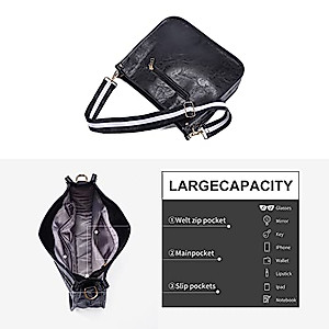 Cross Body Bag Purses for women Vegan Leather Crossbody Hobo Handbag Shoulder Bag For Women with 2 Adjustable Strap
