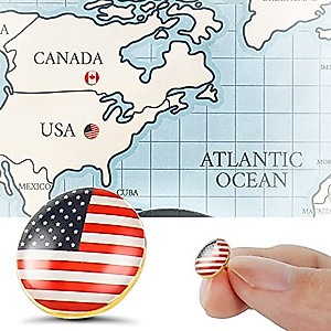 200 Pcs National Flag Thumb Tacks Country Flag Push Pins with National Flag Guide, Map Tacks Places I've Been Flag Map Push Pins for World Map Pins Flag Map Pins for Cork Board, Travel World Map