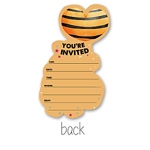 Bee Gnome Party Invitations with Envelopes, 20 Set Bee Gnome Shaped Invitations Birthday Bday Party Invites Supplies Favors, Double-Sided