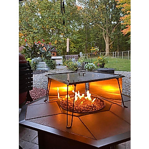 Heat Warden Premium Heat Deflector System with 3 Stainless Steel Sides Turns Your FIRE Pit INTO a Warm and Cozy Outdoor Fireplace!