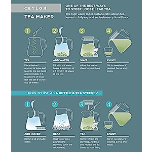 Teabloom One-Touch Tea Maker, 2-in-1 Kettle and Tea Steeper with Stainless Steel Filter Lid for Loose Tea – Heatproof Glass Teapot (27 Oz) – Tea Connoisseur's Choice