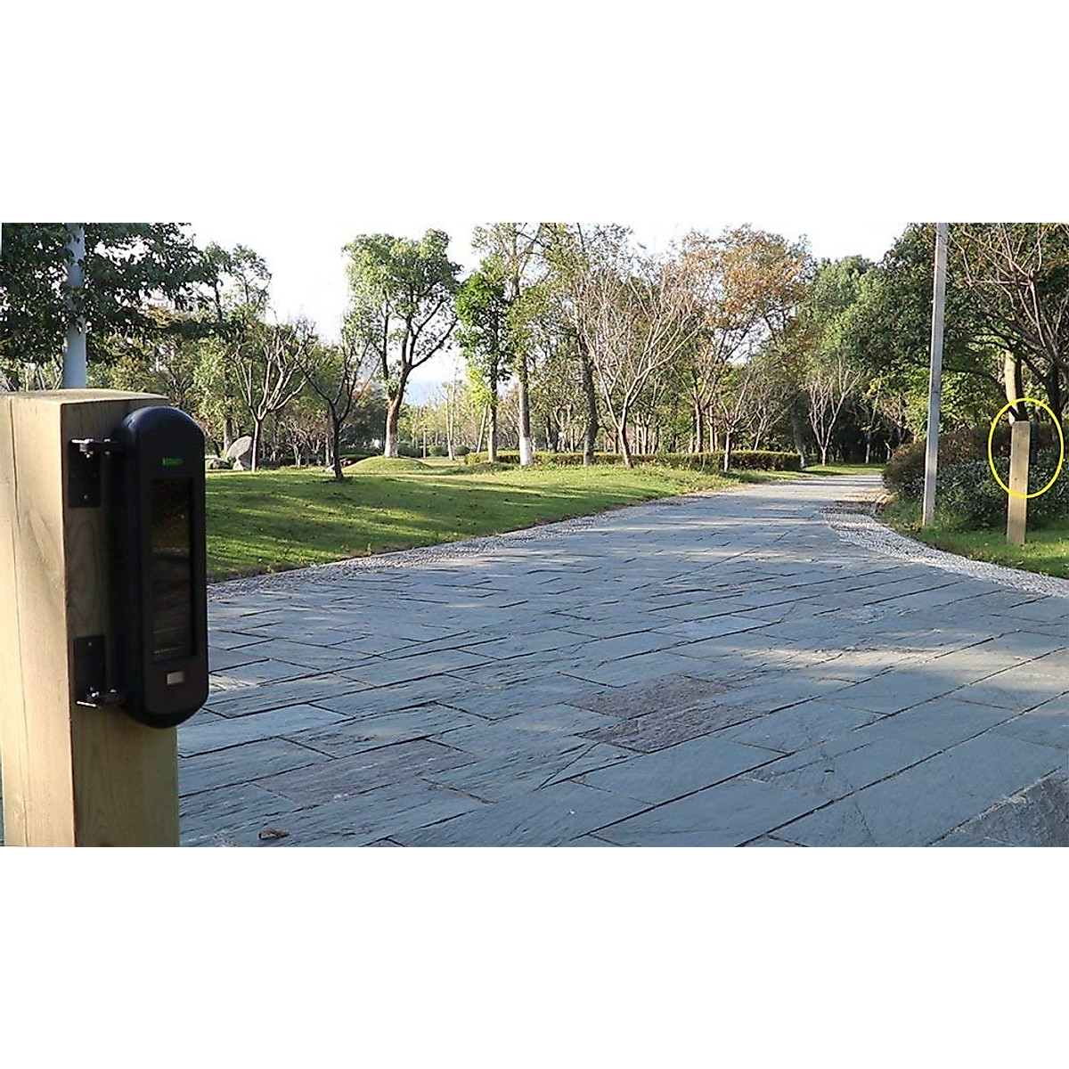 HTZSAFE Solar Wireless Driveway Alarm System- 1/2 Mile Long Transmission Range- 300 Feet Wide Sensor Range- No Wiring No Need Replace Battery- Outdoor Weatherproof DIY Security Perimeter Alert System