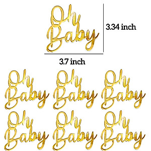 Oh Baby Cake Topper Mirror Gold Acrylic Cake Topper Oh Baby Sign Cake Toppers Oh Baby Baby Shower Decorations Cake Decorating Supplies Kit Boys Girls Birthday Cake Decorations Birthday Party Supplies