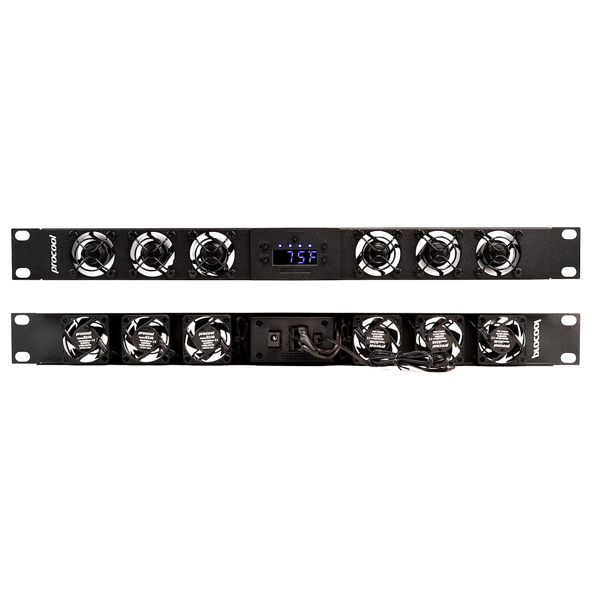PROCOOL SP640X / 1U Temperature Controlled Silent Rack Fan/Airflow= INTAKE/Home Theater AV Cabinet Cooling Broadcast Server Recording Studio Rack Fan