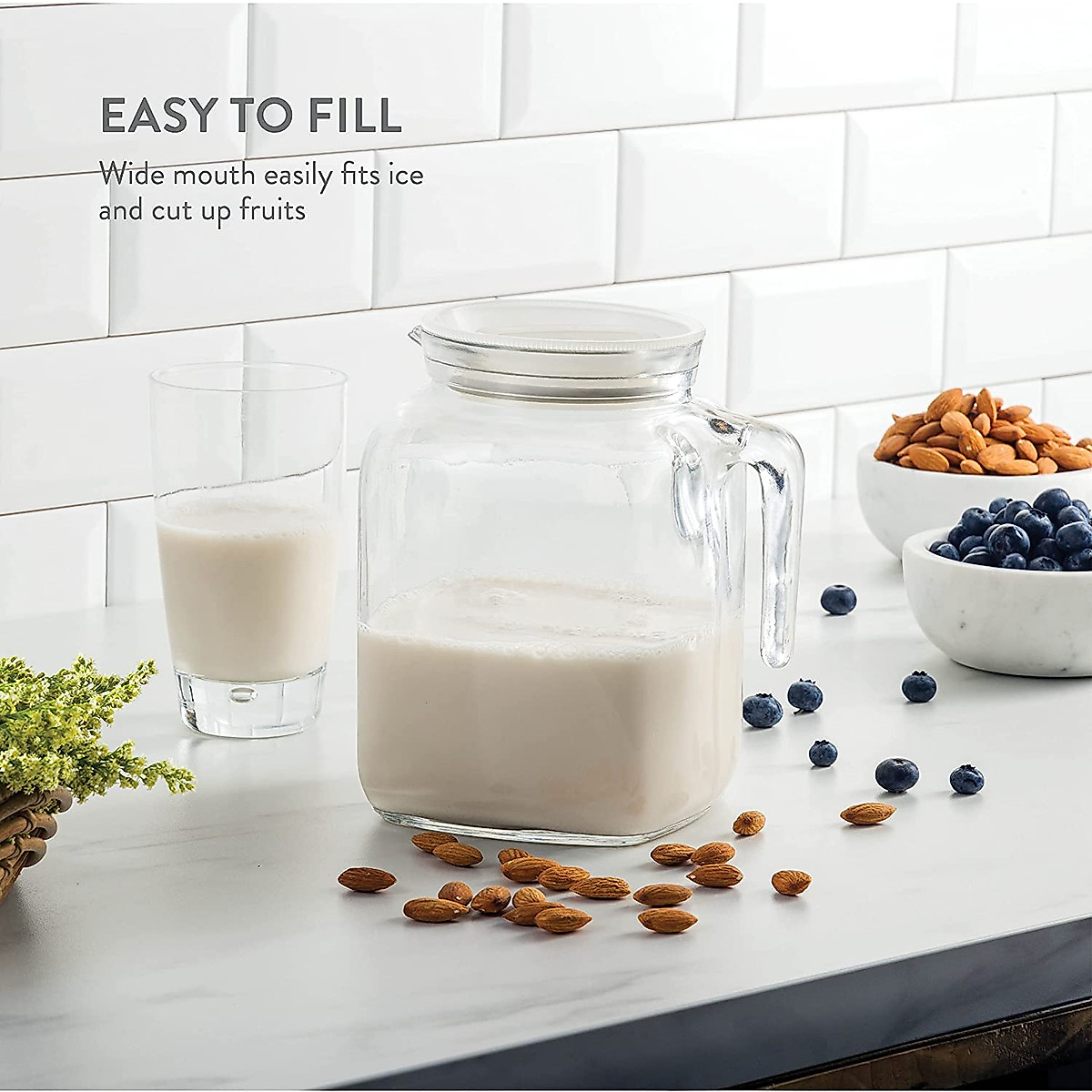 Bormioli Rocco Frigoverre Jug with Hermetic Lid, 68 oz, 2 Liter, DD- By Size