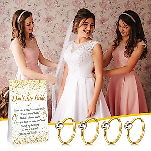 Geosar Ring Game Put a Ring on It Bridal Shower Games with Rings Dont Say Bride Game Rules and 60 Plastic Rings Bridal Shower Favors for Guests Wedding Shower Games(Gold, Confetti)