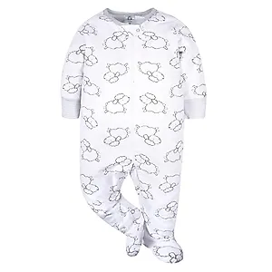 Gerber Unisex Baby 4 Pack Sleep 'N Play Footie Sheep 3-6 Months